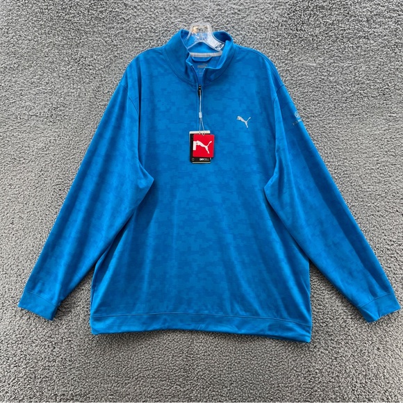 Puma | Shirts | Puma Quarter Zip Pullover Mens Xxl Blue Dry Cell Fox ...